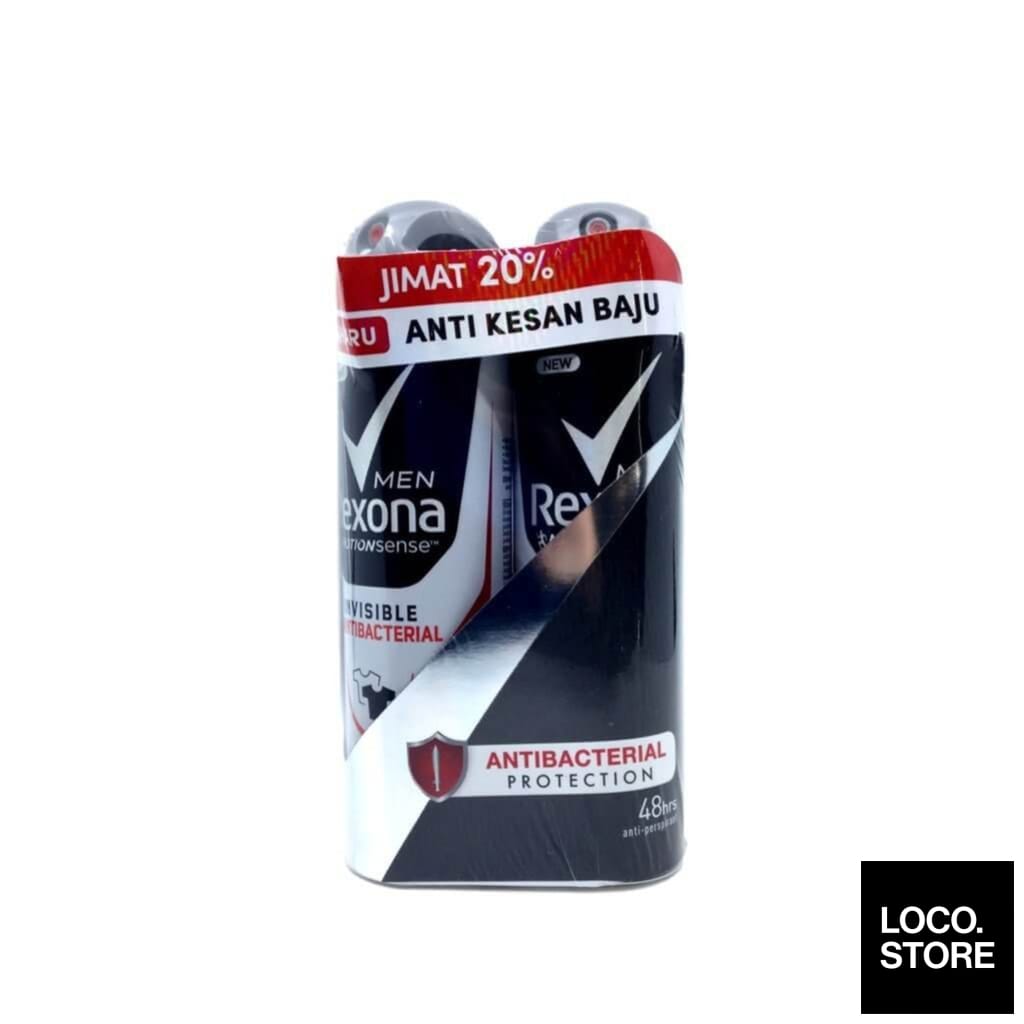 Rexona Deodorant Spray Men - Invisible + Antibac (Twin Pack) 150ml X 2 ...
